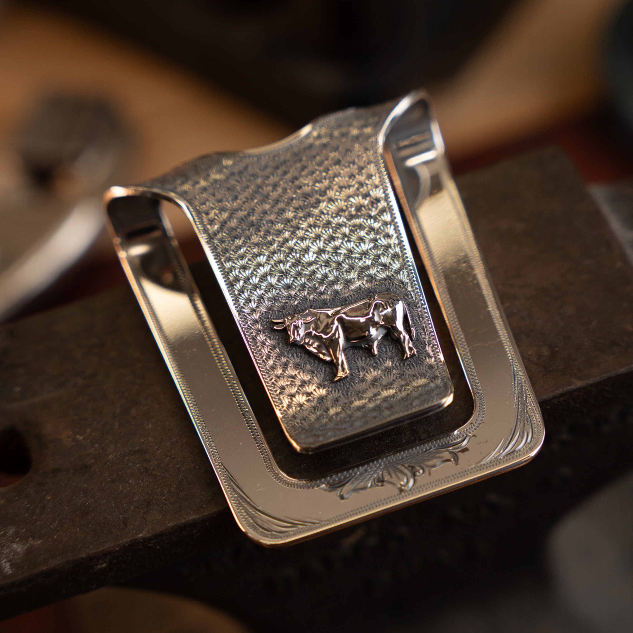 King Ranch X Clint Orms Bull Money Clip | Luxury Sterling Silver Money ...